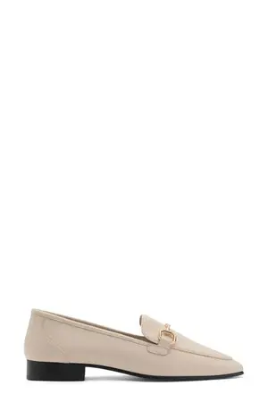 Mango Buckle Leather Apron-toe Flats - Ecru