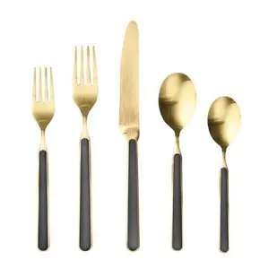 MEPRA Fantasia Ice Gold Flatware Set5 Pieces Black