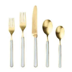 MEPRA Fantasia Ice Gold Flatware Set5 Pieces - Light Blue