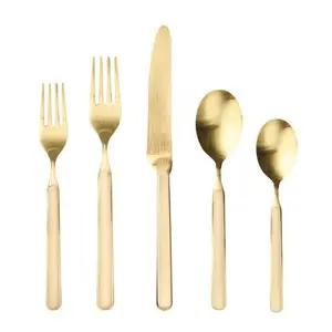 MEPRA Fantasia Ice Gold Flatware Set5 Pieces Vanilla
