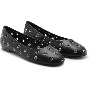 Leather Flats with Grommets