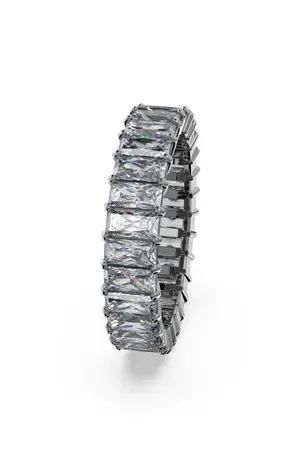 SWAROVSKI Matrix Baguette Crystal Eternity Ring - Grey