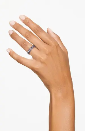 SWAROVSKI Matrix Baguette Crystal Eternity Ring - Grey