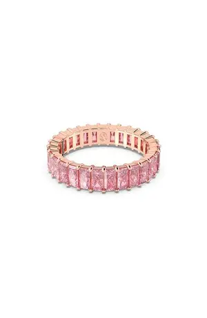 SWAROVSKI Matrix Baguette Crystal Eternity Ring Pink