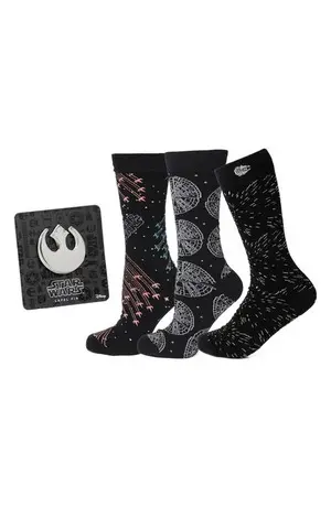 CUFFLINKS, INC. Star Wars Socks And Lapel Pin Set - Black