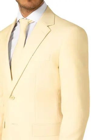 Opposuits Pastellow Slim Fit Two-piece Suit & Tie Set - Beige