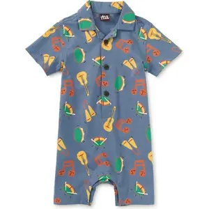 TEA COLLECTION Camp Collar Baby Romper - Bateria Instruments