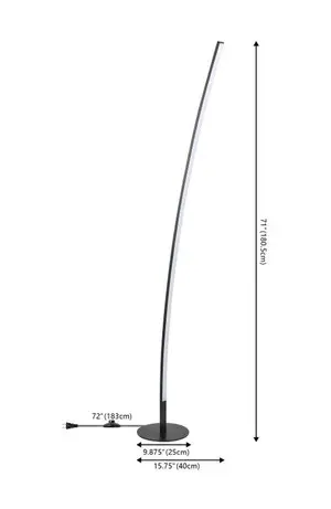 JONATHAN Y Malthe 71" Modern Contemporary Aluminum/iron Arc Integrated Led Floor Lamp