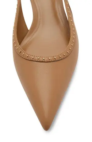 Mango Studded Pointed Toe Slingback Pumps