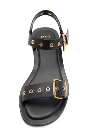 Mango Grommet Strap Flat Sandal