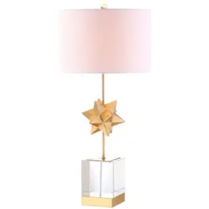 JONATHAN Y Estelle 32" Led Metal/crystal Table Lamp - Clear/gold