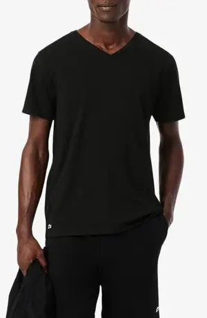 Lacoste 3-pack Cotton V-neck T-shirts - Black