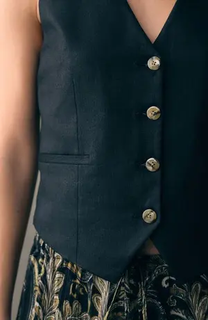 NEXT Button-through Linen Vest