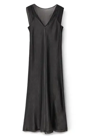 Mango Contrasting Sleeveless Satin Maxi Dress