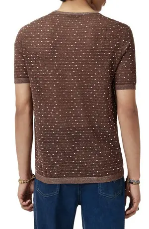 John Varvatos Cabras Wool Short Sleeve Henley Sweater