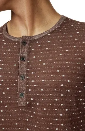 John Varvatos Cabras Wool Short Sleeve Henley Sweater
