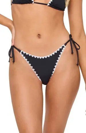 L*Space Zhara Classic Bikini Bottom - Black/ Cream