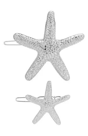 Ettika Beachcomber Seastar Barrettes - Silver