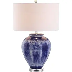 JONATHAN Y Wayland 26" Ceramic Led Table Lamp - Seaside Blue