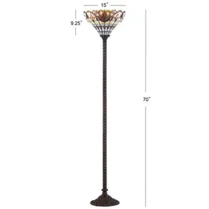 JONATHAN Y Davis Tiffany-style 70" Torchiere Led Floor Lamp
