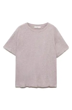 Mango Cotton Crewneck T-shirt - Lilac