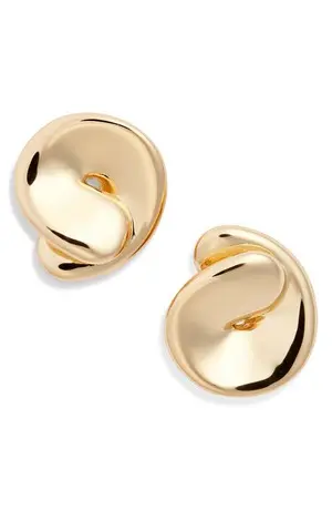 Jenny Bird Rio Button Stud Earrings - High Polish Gold