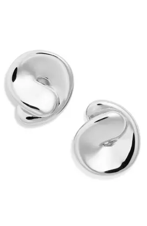 Jenny Bird Rio Button Stud Earrings - High Polish Silver