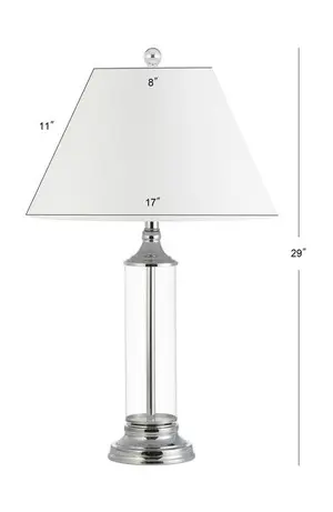 JONATHAN Y Astor 29" Glass Led Table Lamp - Clear