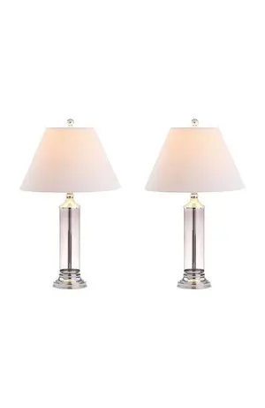 JONATHAN Y Astor 29" Glass Led Table Lamp - Smoked Gray