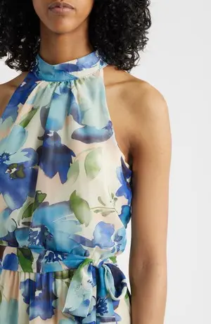 Julia Jordan Floral Chiffon Maxi Dress
