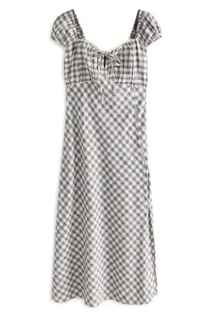 NEXT Gingham Cap Sleeve Midi Dress