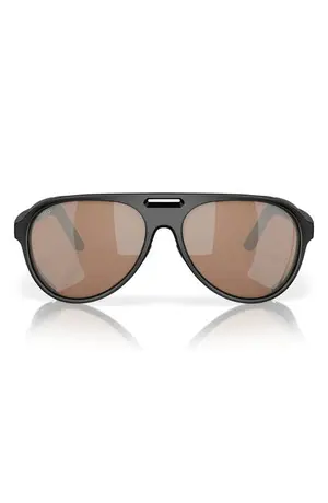 COSTA DEL MAR 59mm Polarized Aviator Sunglasses - Black/ Copper Silver