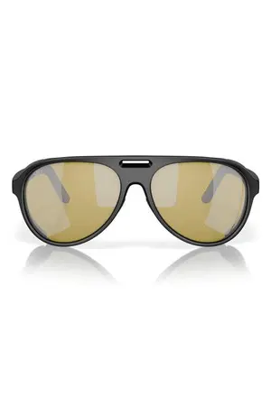 COSTA DEL MAR 59mm Polarized Aviator Sunglasses - Black/sunrise Silver