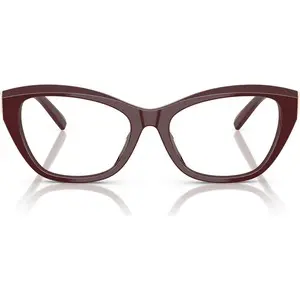 Tiffany & Co. 54mm Cat Eye Optical Glasses - Burgundy/ Demo Lens