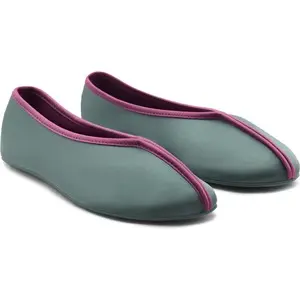 Mango Satin Ballerina Flat - Mint Green