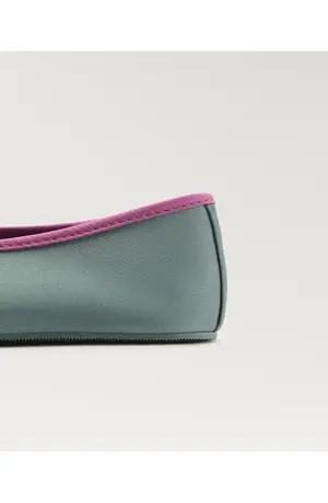 Mango Satin Ballerina Flat - Mint Green