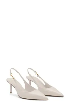 Mango Slingback Pointed Toe Pumps - Beige