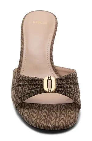 Mango Monogram Jacquard Slide Sandal - Brown