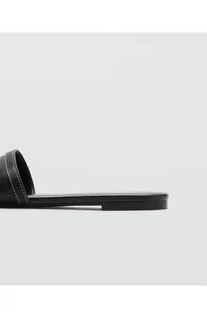 Mango Buckle Slide Sandal - Black