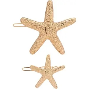 Ettika Beachcomber Barrettes Set Of 2 - Gold