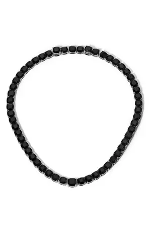 Nadri Starlet Collar Necklace - Rhodium/black