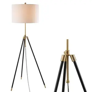 JONATHAN Y Lucius 67" Adjustable Metal Led Floor Lamp - Black/ Brass Gold