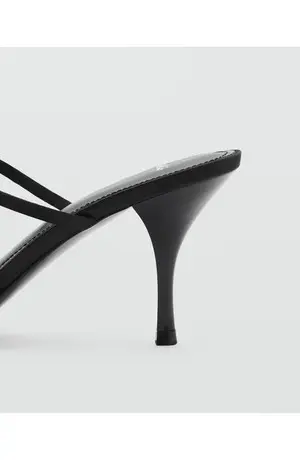 Mango Strappy Slide Sandal With Bow Detailing