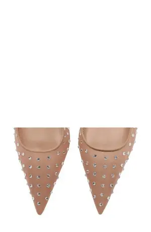 Mango Crystal Embellished Slingback Pumps