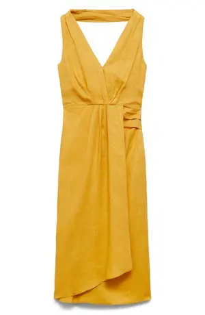 linen flared dress Pleats and Flare Stretchy Linen Mini Dress - White main image 0