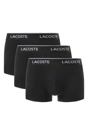 Lacoste 3-pack Stretch Cotton Boxer Briefs - Black