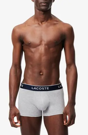 Lacoste 3-pack Stretch Cotton Boxer Briefs - Silver Chine