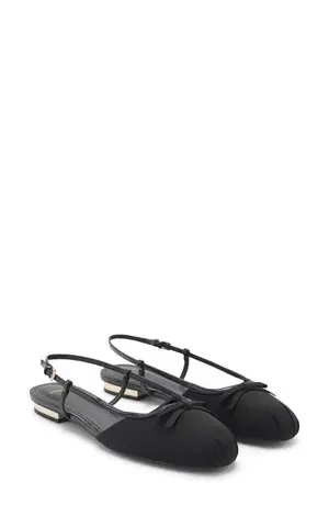 Mango Slingback Ballet Flats - Black