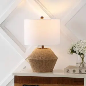 JONATHAN Y Alma 21.75" Coastal Rustic Iron/rope Led Table Lamp