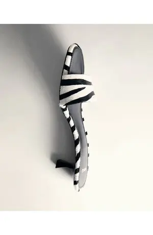 Mango Genuine Calf Hair Slide Sandal